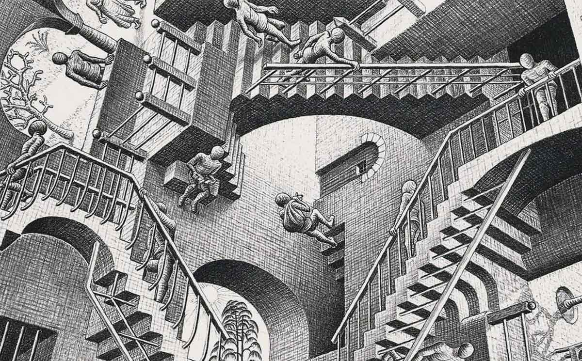 Relatividad (detalle) 1953. Escher, Exposición – Palacio Bonaparte ...