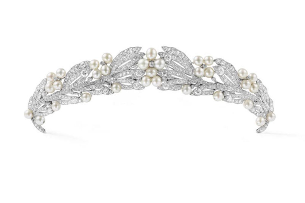 Tiara: Platino, diamantes, perlas naturales. Cartier París | ArcheoRoma